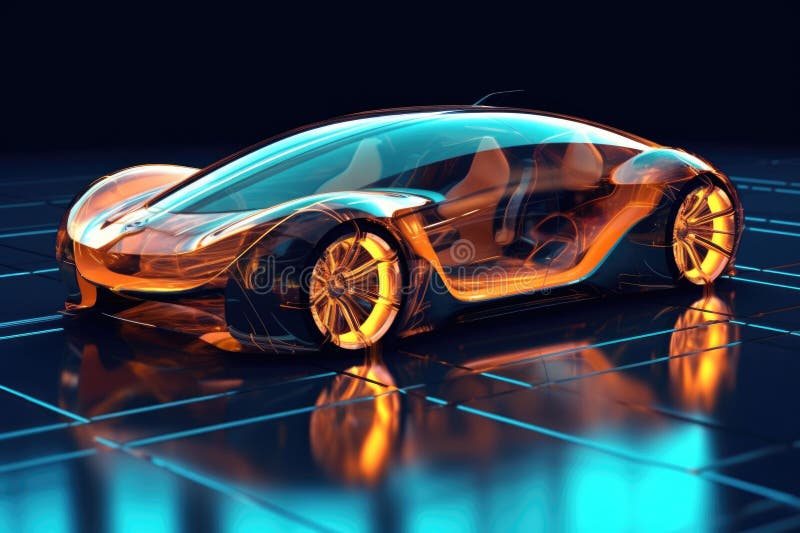 Advanced Concept Car with Transparent Exterior Stock Illustration ...