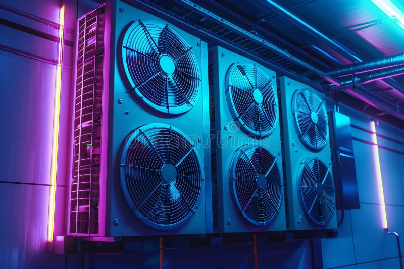 Advanced Condenser Unit with AIdriven Temperature Control Glowing with ...