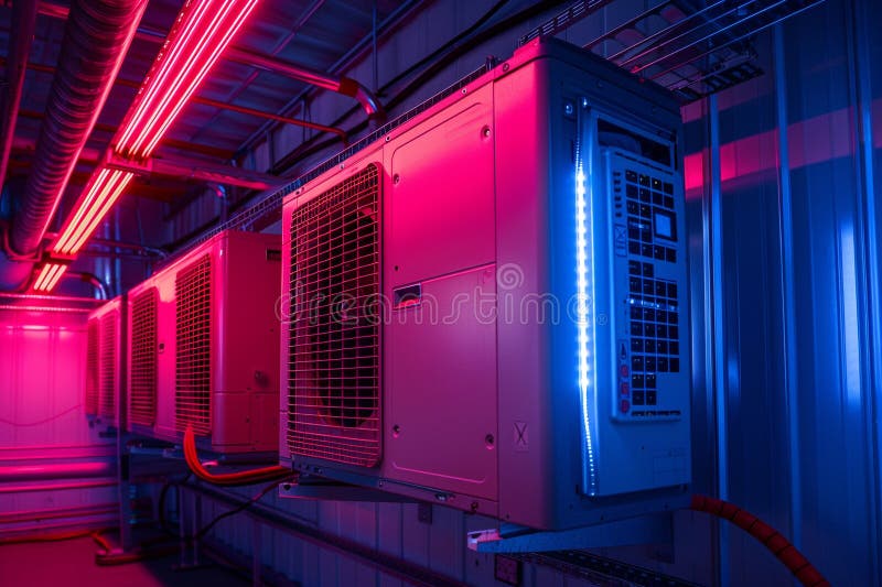 Advanced Condenser Unit with AIdriven Temperature Control Glowing with ...