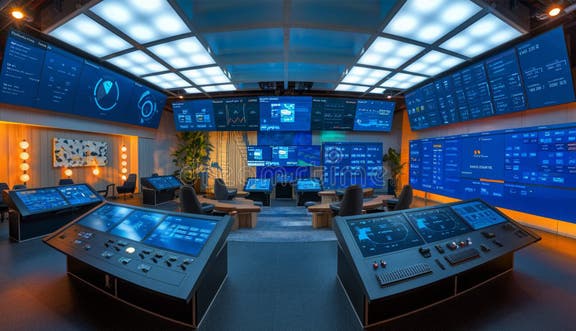 Advanced Control Room: Data Monitoring Technical Operations in Modern ...