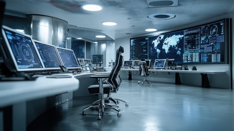Advanced Control Room Operations High-tech Facility Digital Interface ...