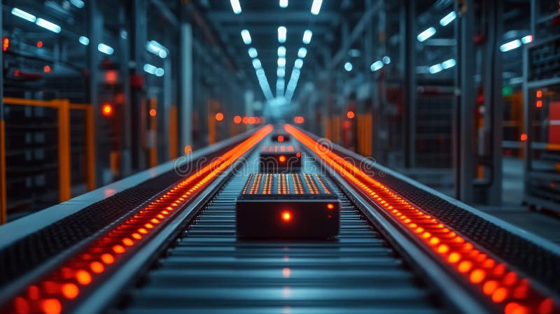 Advanced Conveyor System Optimizing Product Flow in a Modern Warehouse ...