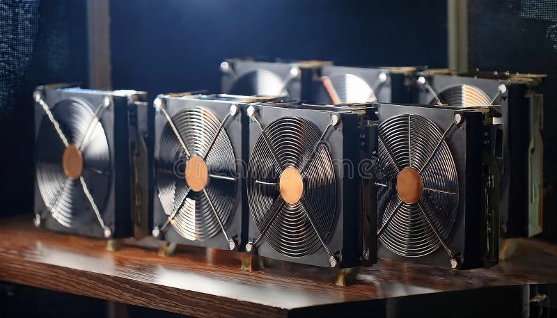 Glistening Cryptocurrency Mining Rig Showcases Advanced Stock Image ...
