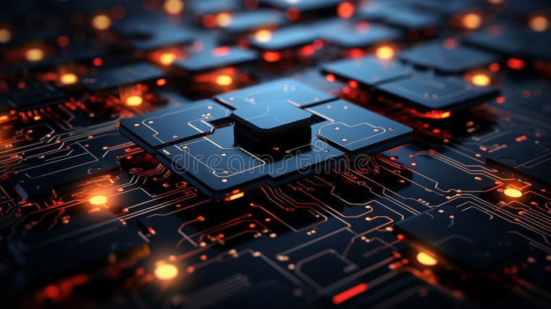 Advanced CPU with Luminous Lines Ai Generated Image Background Stock ...