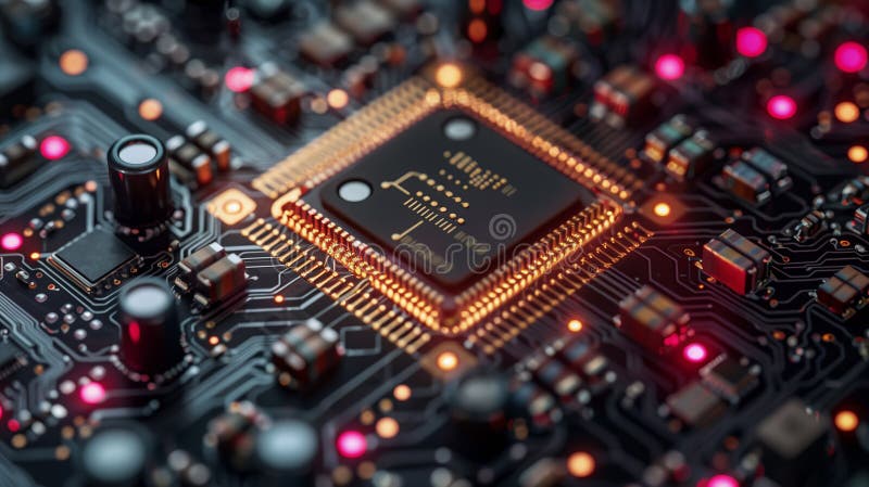 Advanced CPU in the Motherboard Stock Photo - Image of motherboard ...