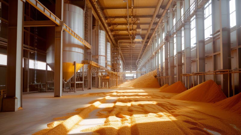 Advanced Crop Processing Plant Stock Illustration - Illustration of ...