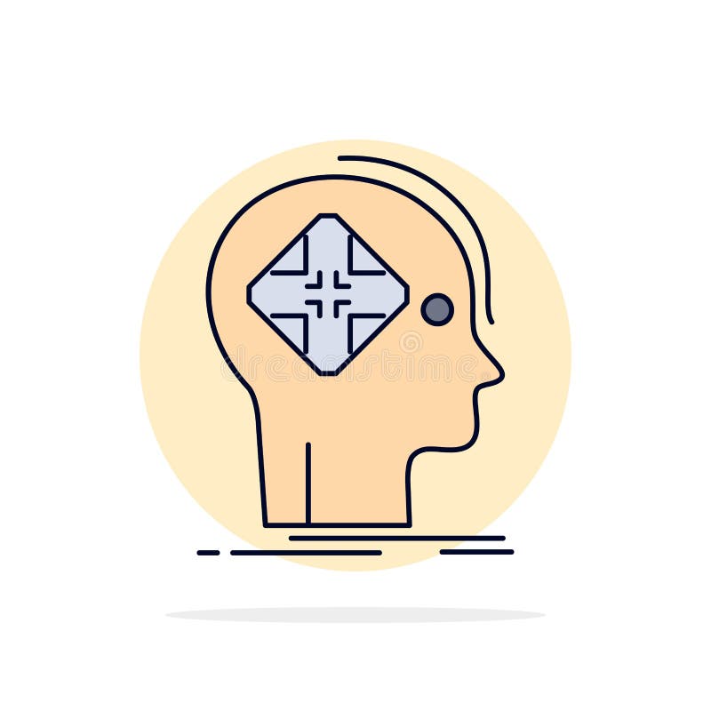 Advanced, Cyber, Future, Human, Mind Flat Color Icon Vector Stock ...