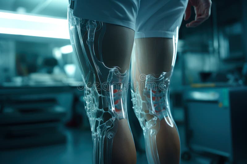 Advanced Cyber Human Leg Technology Concept. Generative Ai Stock ...