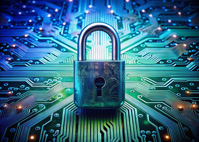 Advanced Cyber Security a Futuristic Lock Intertwined with CuttingEdge ...