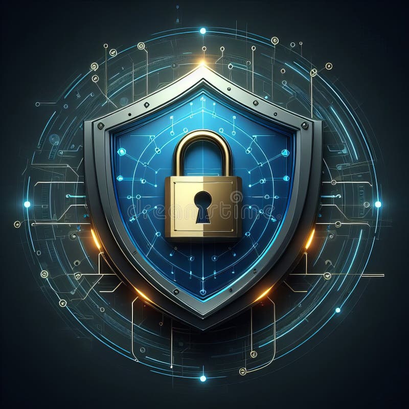 Advanced Cybersecurity Shield Icon Stock Image - Image of shield, icon ...