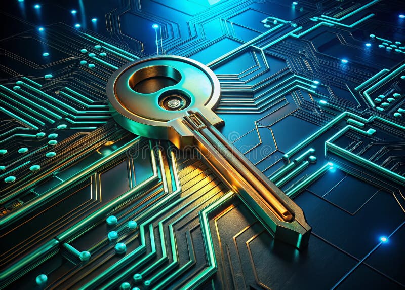 Sophisticated Circuit Board Key Logo Stock Illustrations – 1 ...