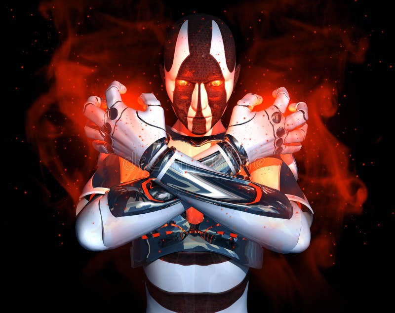 Advanced cyborg character stock illustration. Illustration of ...