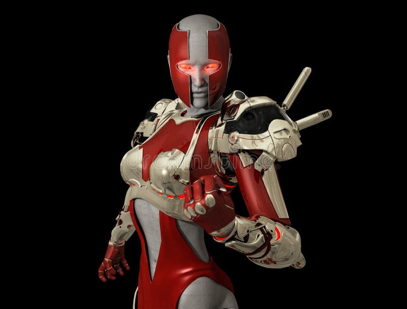 Cyborg character stock illustration. Illustration of science - 18698354