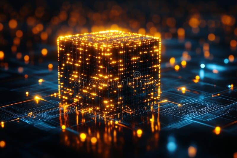 An Advanced 3D Illustration Showcasing a Network with Glowing Nodes and ...