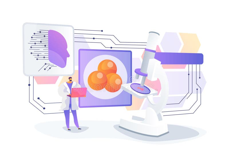 Advanced 3D Microscopy in Cellular Studies Abstract Concept Vector ...