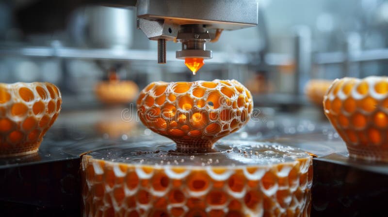 Advanced 3D Printer Crafting Intricate Designs in Progress Stock ...
