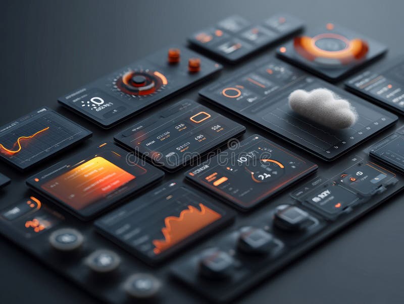 Advanced Dashboard Interface with a Futuristic Design, Symbolizing ...