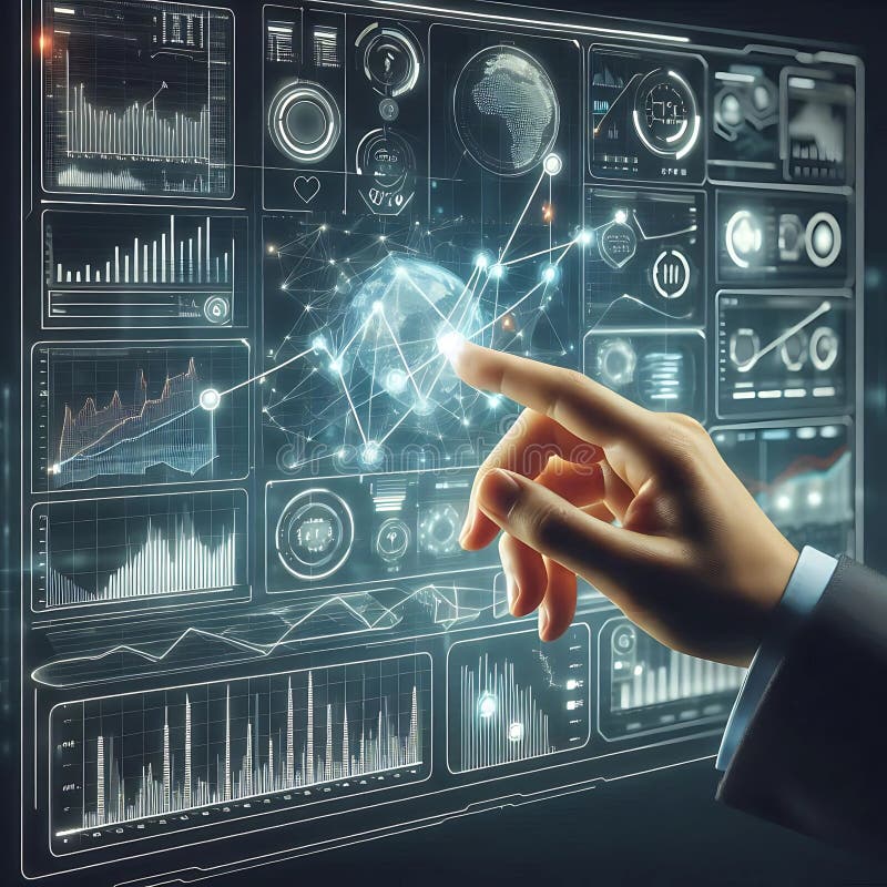 Advanced Data Analysis in Artificial Intelligence Systems Stock Illustration - Illustration of ...
