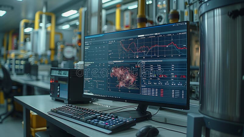 Advanced Data Analysis Setup in Modern Industrial Control Room Stock ...