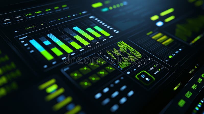 Advanced Data Analysis Tool with Colorful Visual Displays Stock Photo ...