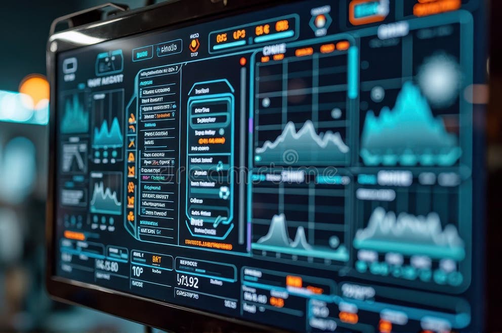 Advanced Data Analytics Dashboard Showing Real-time Statistics and Graphs Stock Photo - Image of ...