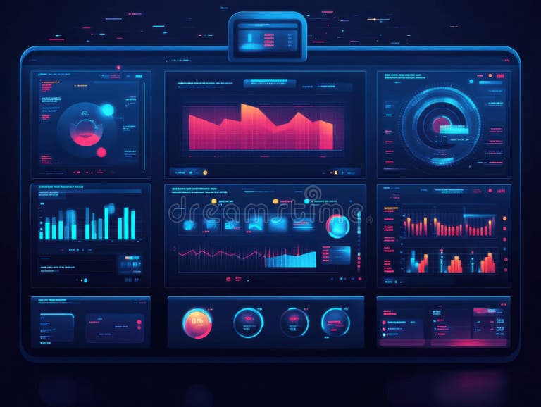 Data Analytics Visualizations in a High-tech Room Business Insights ...