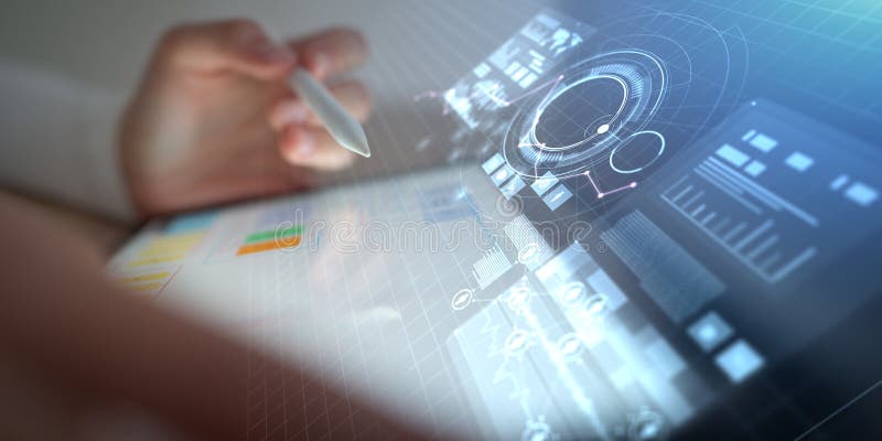 Advanced Data Analytics and Machine Learning Visualization on Digital Interface Stock Image ...