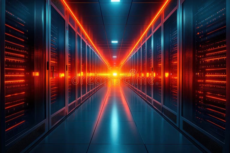 Advanced Data Center Facilities Futuristic Infrastructure and Cybersecurity Insights Stock Image ...