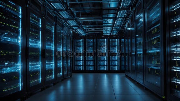 Advanced Data Center Infrastructure with Servers and Networking Gear for Cloud Solutions Stock ...