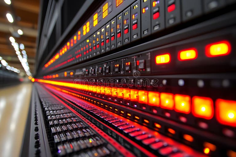 Advanced Data Center Technology with Illuminated Server Racks and LED ...