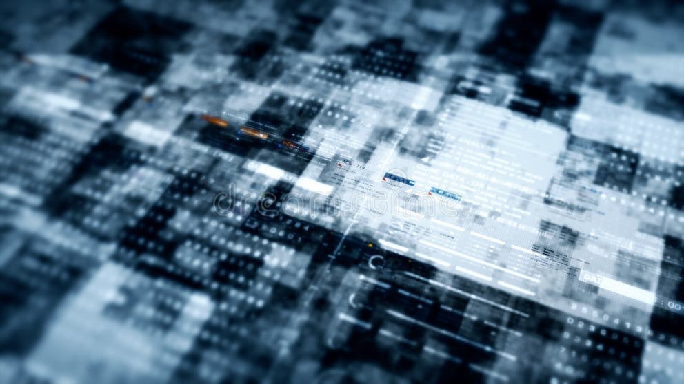 Advanced Data Matrix Simulation Background Stock Illustration - Illustration of artificial ...