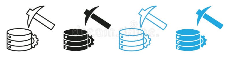 Advanced Data Processing and Database Management Vector Icons Ideal for ...