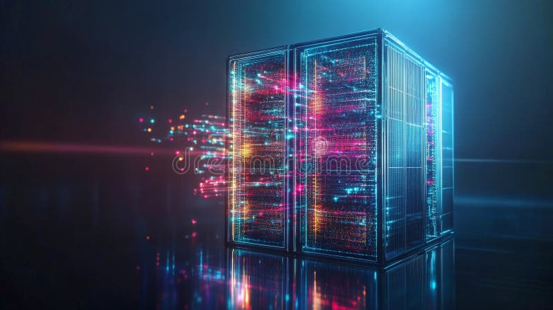 Advanced Data Storage Technology Displayed in Vibrant Visual Effects ...