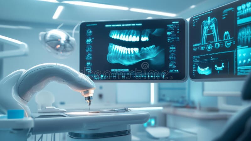 Advanced Dental Clinic with Modern Technology Displaying X-ray Images ...