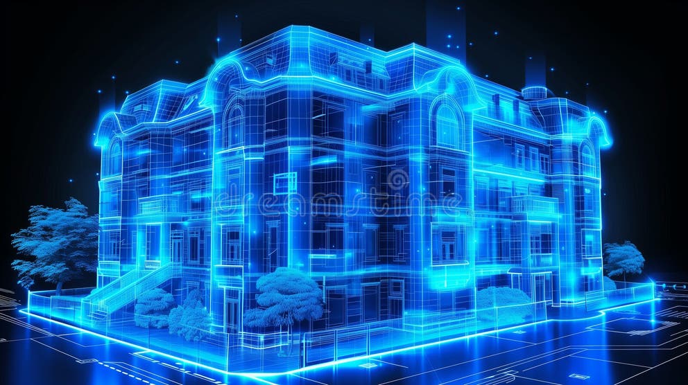 Advanced Design Visualization: Holographic Blueprint Projected for ...