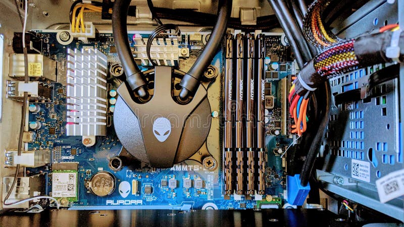 Advanced Desktop PC Interior with CPU Cooler and RAM Modules Editorial ...