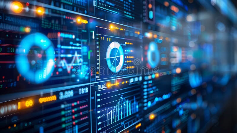 Advanced Digital Analytics Dashboard Displaying Real-time Data and Statistics in a Network ...