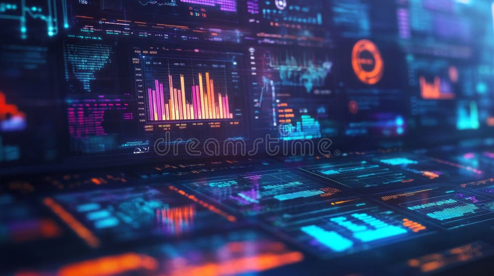 An Advanced Digital Dashboard Displaying Real-time Analytics and Graphical Data Stock ...