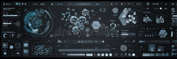 Advanced Digital Dashboard Displays Complex Data Analysis and ...