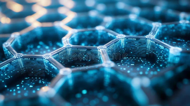 Advanced Digital Hexagonal Technology Grid Stock Illustration ...