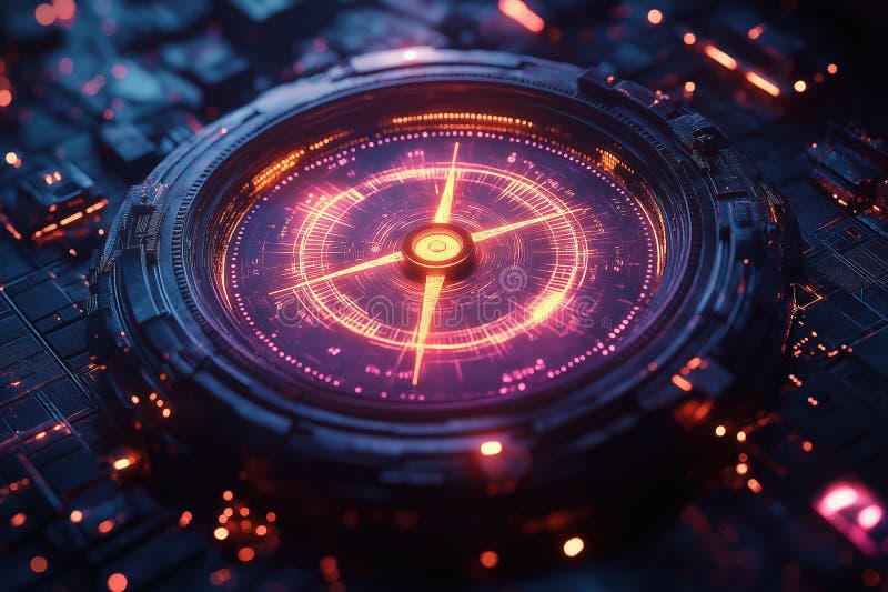 Futuristic Interface Display Showcasing Intricate Patterns and Glowing ...