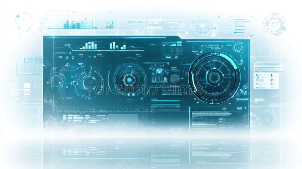 Advanced Digital Interface, Futuristic Blue and White Design for Seamless User Experience Stock ...