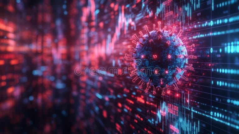 Advanced Digital Interface Showing Virus Data and Statistics ...