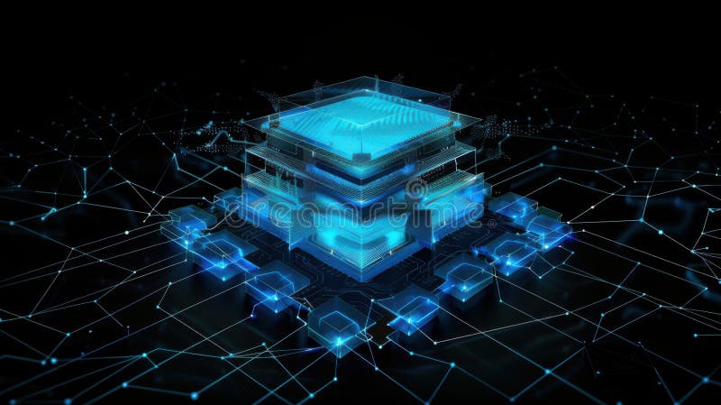 Advanced Digital Network Infrastructure Highlighting Cyber Connectivity ...