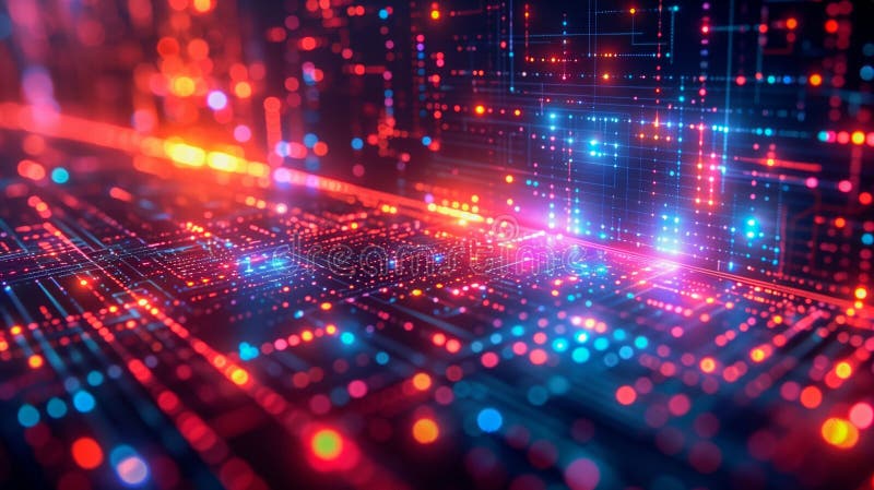 Advanced Digital Network Visualization with Red and Blue Nodes and ...