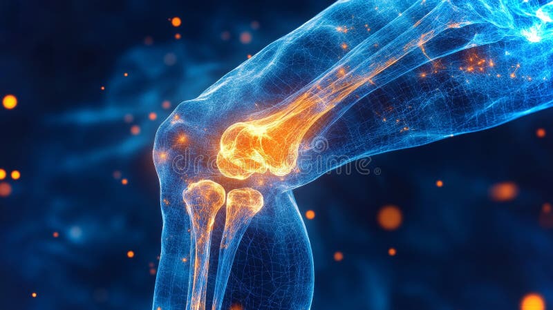 Digital X-ray Visualization Showing a Bent Knee Structure with ...