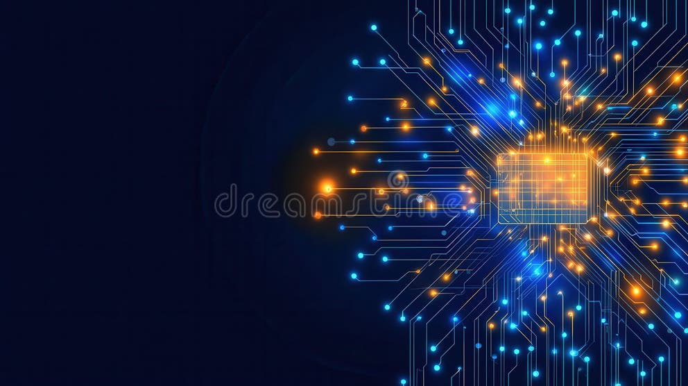 Advanced Digital Technology Concept Illustration Showing Interconnected ...