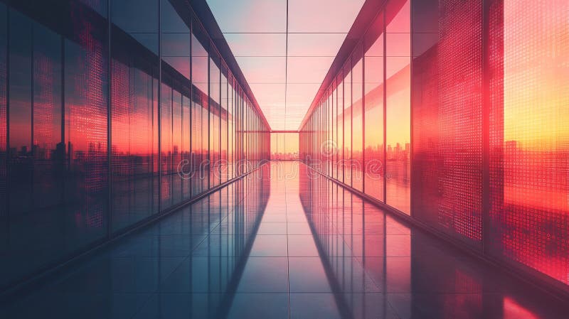 An Advanced Digital Transformation Idea, with Glowing Particles ...