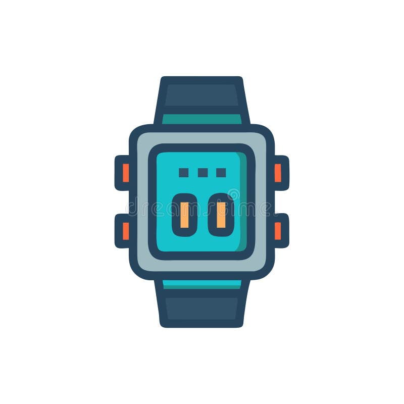 Advanced Digital Watch Icon for Tech Stock Illustration - Illustration ...