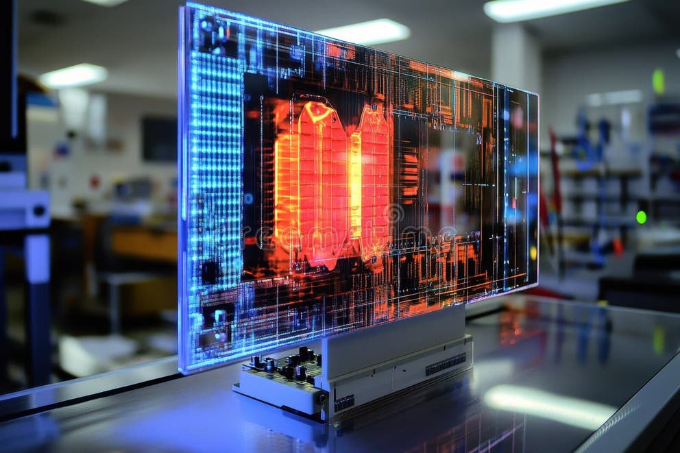 Advanced Display Technology Showcases Vibrant Colors in a Modern Lab ...